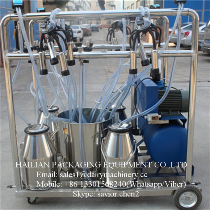 Electric Mobile Milking Unit Double Bucket Milking Machine With 2.2 Kw ...