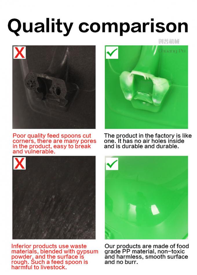 Plastic feed scoop with green color, black horse feed scoops, chicken ...