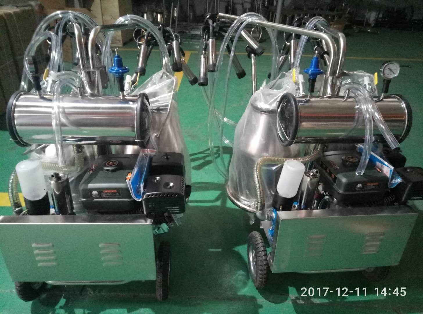 HL-JN08 Cow Portable Petrol Milking Machine with 25L Double Bucket