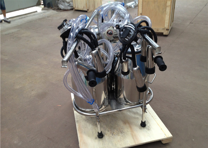 Double Buckets Vacuum Manostat Cow Mobile Milking Machine With L80 Pulsator